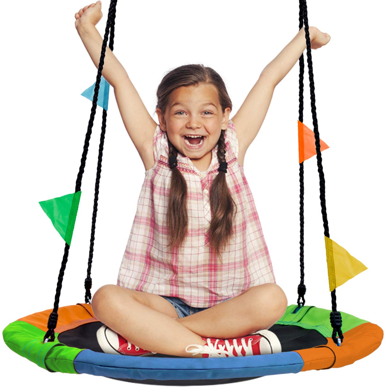 Sorbus 24" Saucer Tree Swing for Kids- 220lbs Outdoor Swing Fun- Tree ...