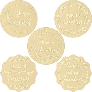 Amazon.com: 200 Pcs You're Invited Round Embossed Foil Seals Self ...
