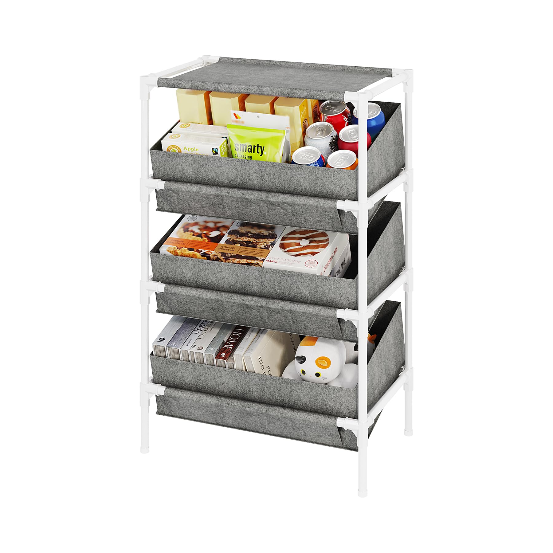 Buzowruil Storage Shelving 3-Tier Utility Shelving Unit Organizer Rack ...