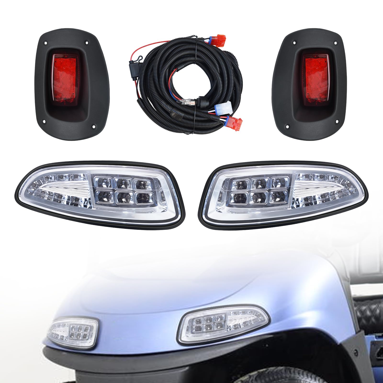 Orle Oko LED Head Tail Light Kit For EZGO RXV 2008-2015 Gas or Electric ...