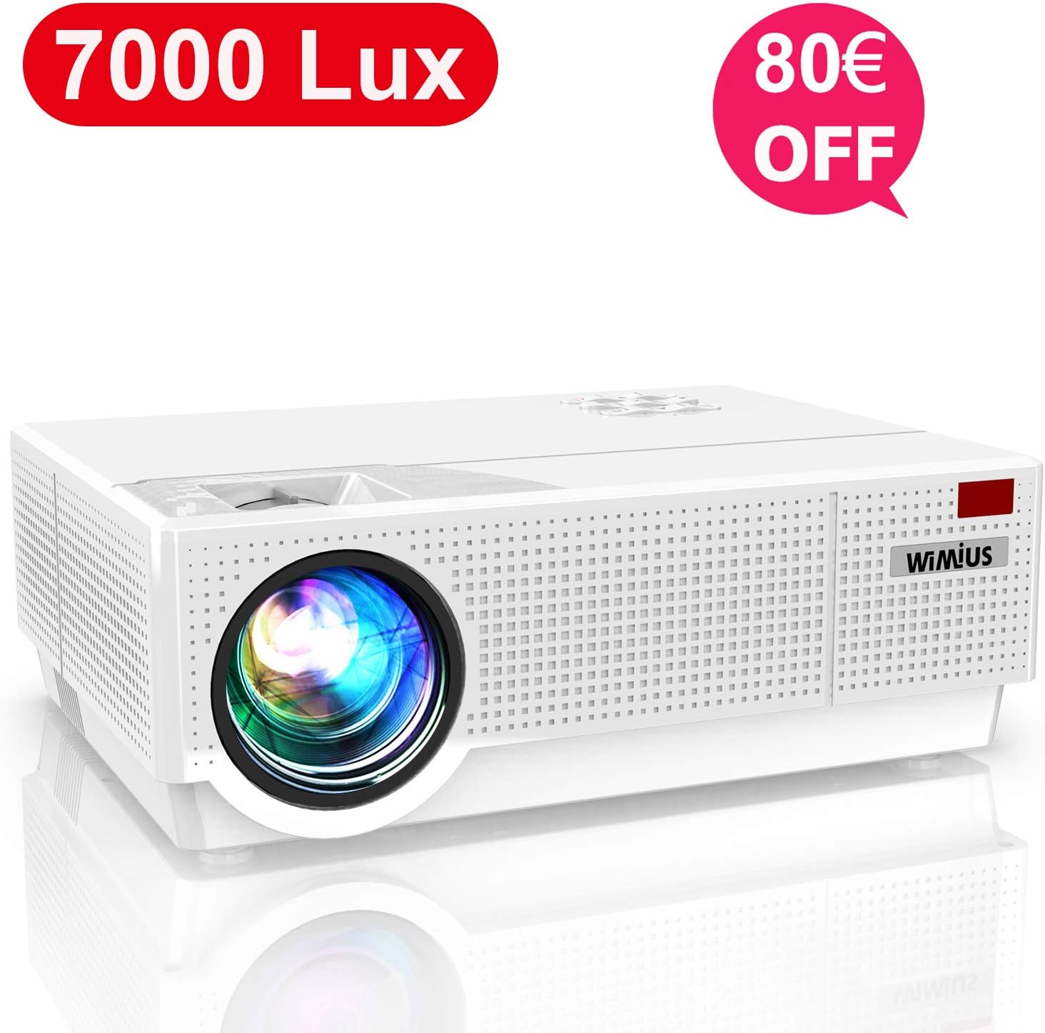 Proyector, WiMiUS 7000 Lúmenes Proyector Full HD 1920x1080P Proyector ...
