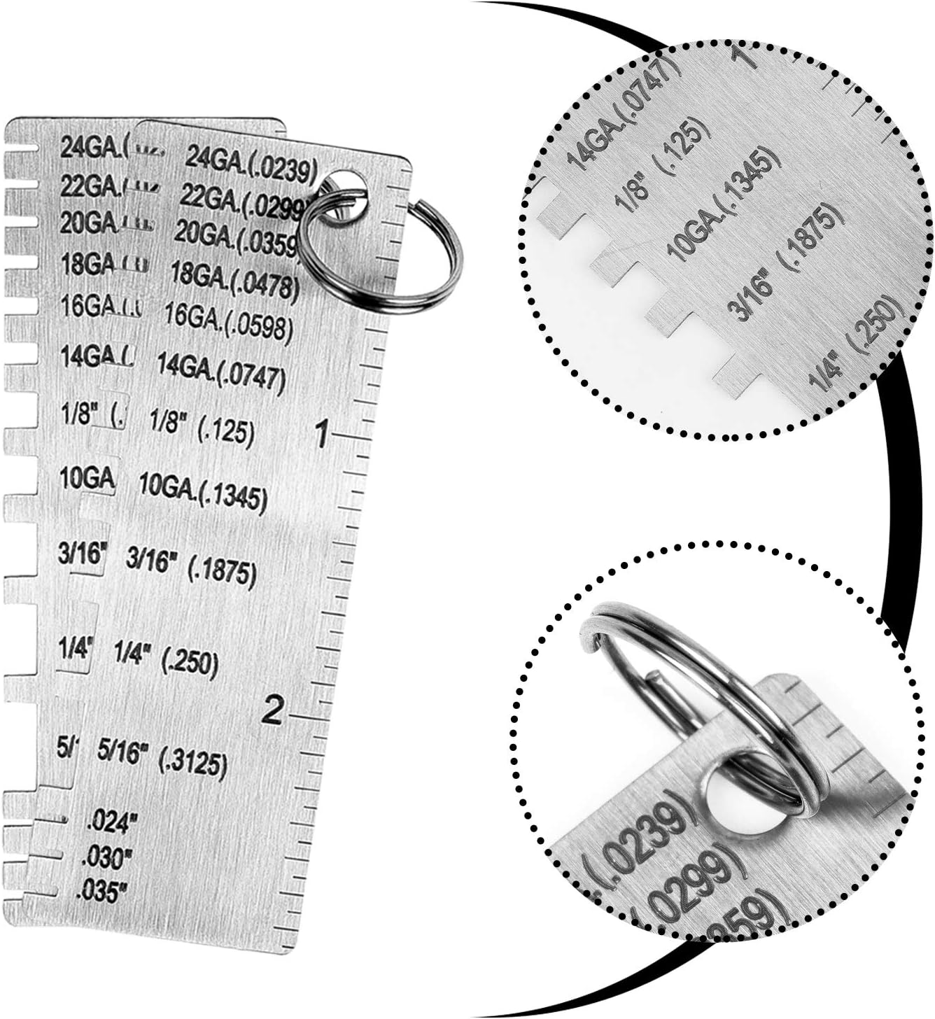 3 Pack Gauge Metal Sheet Standard Dual-Sided Round Wire Cable Sheet ...