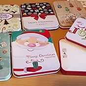 Amazon.com: 6 Pack Christmas Holiday Gift Card Tin Holders Box Set by ...