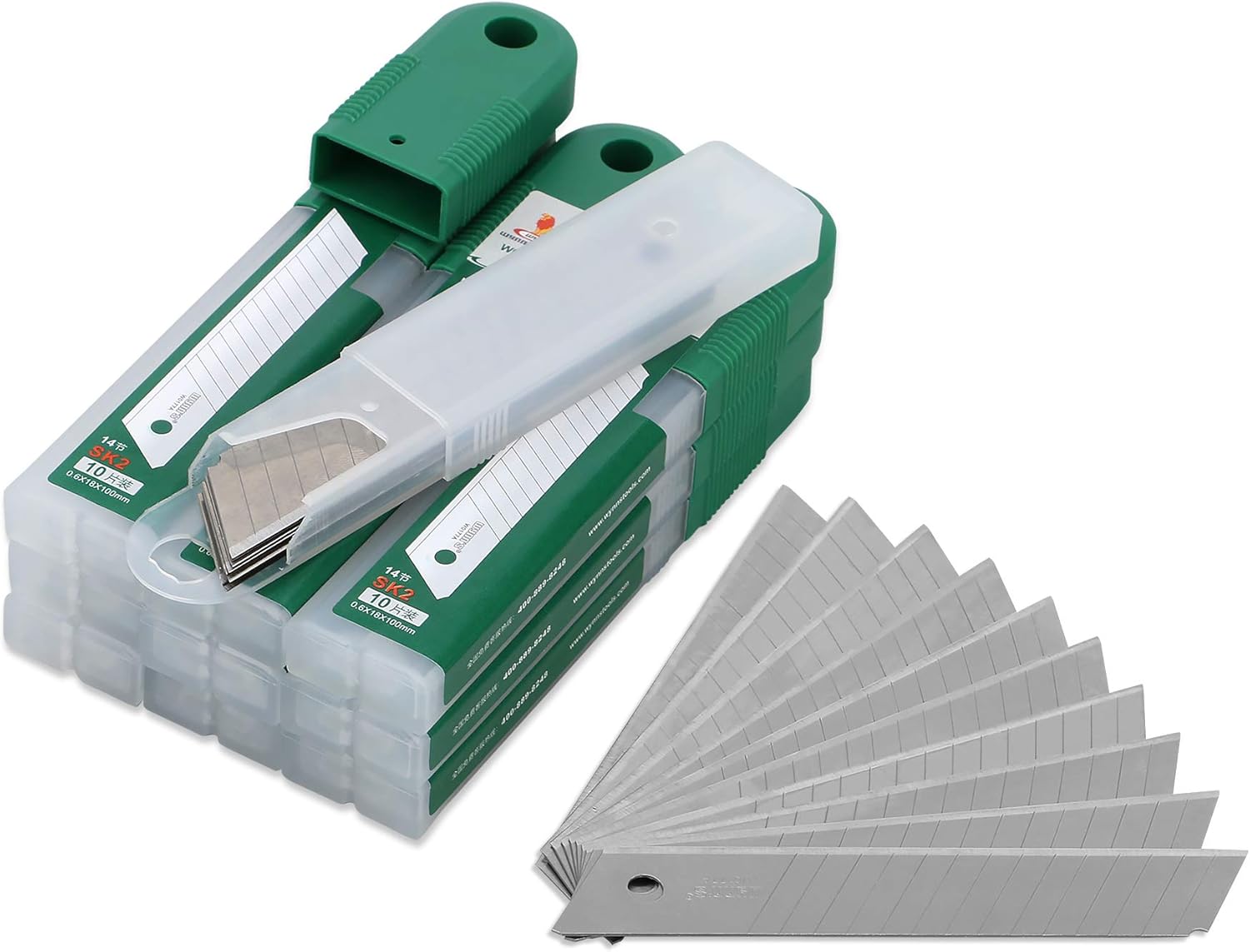 Katfort 18mm Snap-Off Blades Replacement, 100 PCS Utility Knife Blades ...