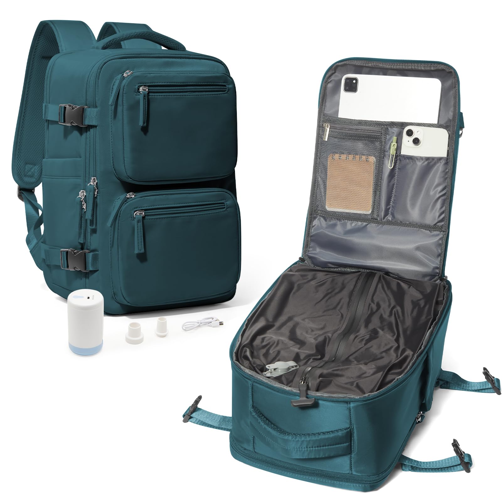 Vacuum Backpack Travel, Airback Backpack with Pump Personal Item Carry ...