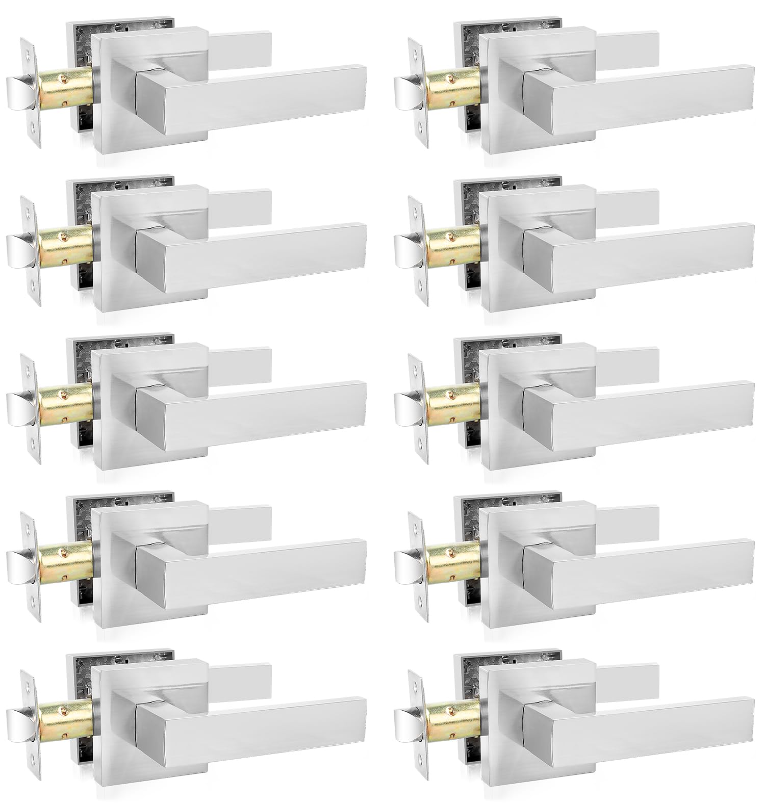 **MISSING ITEMS**Passage Door Levers, 10 Pack Satin Nickel Heavy-Duty ...