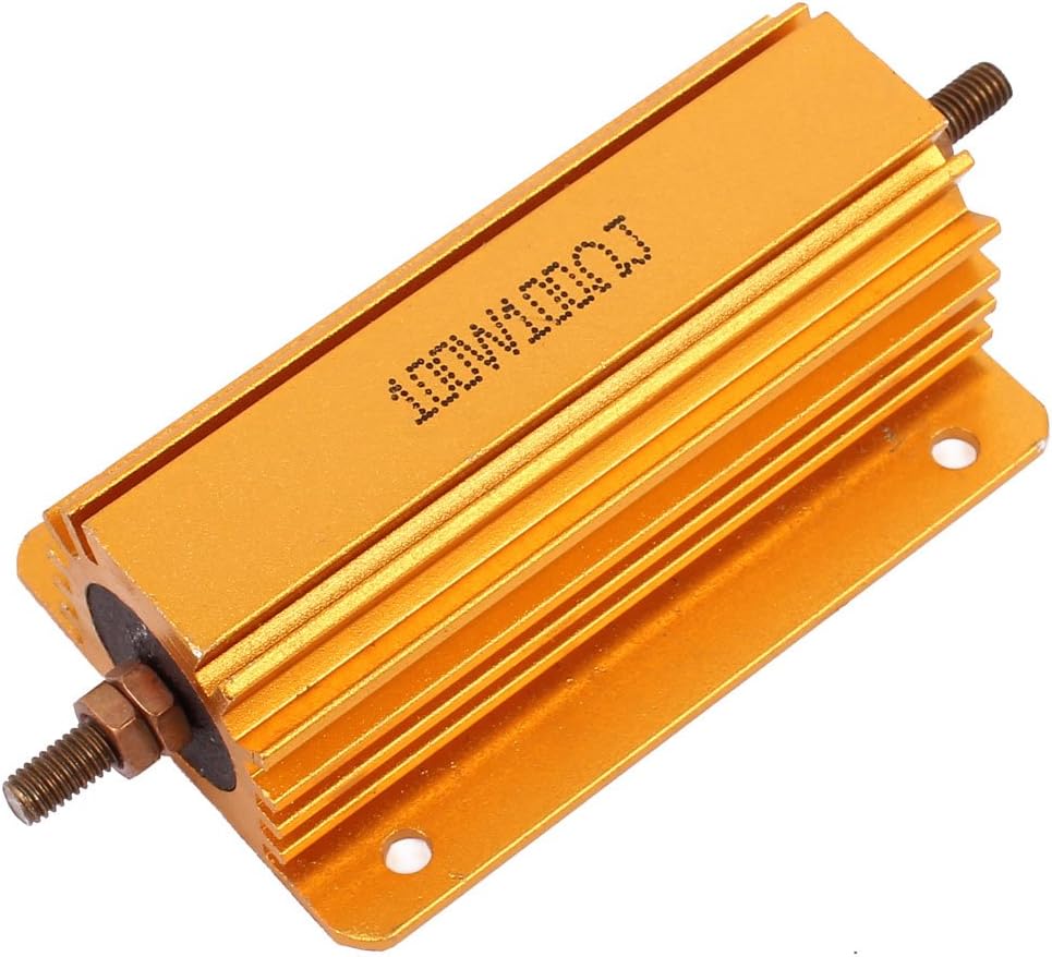 Aexit 100W (Resistor) 100 Ohm Axial Lead Gold Tone Heatsink Aluminum ...
