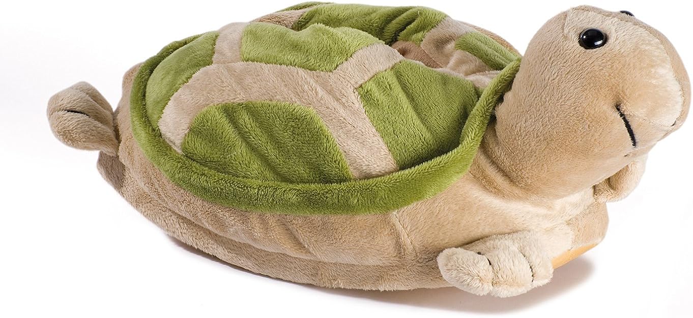 Funslippers Animal Slippers Plush Turtle Unisex Green Size: 11.5/12 UK ...