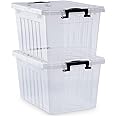Amazon.com - Citylife 22 QT Clear Plastic Storage Bins with Lids ...