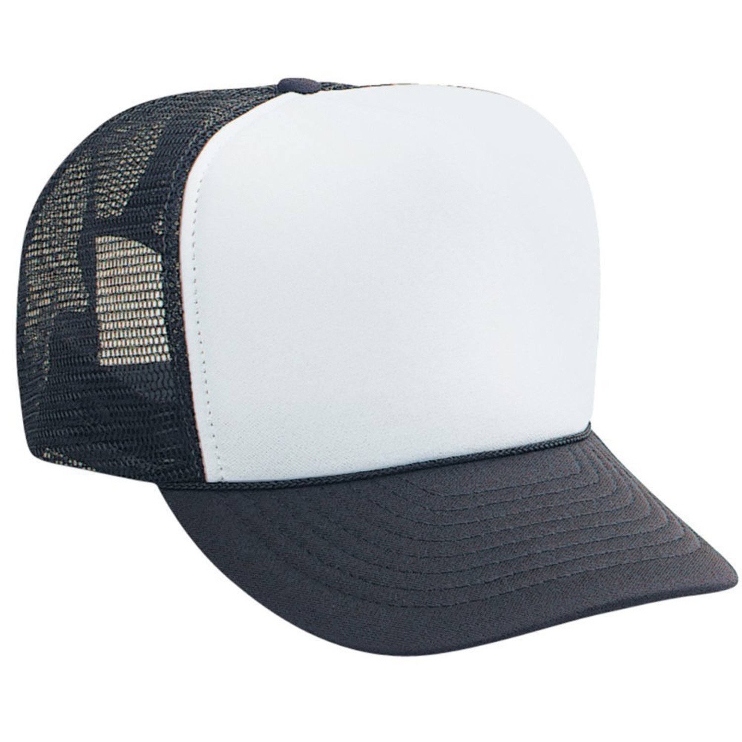 Classic Foam Front Mesh Back Trucker Baseball Cap Hat Black/White | eBay
