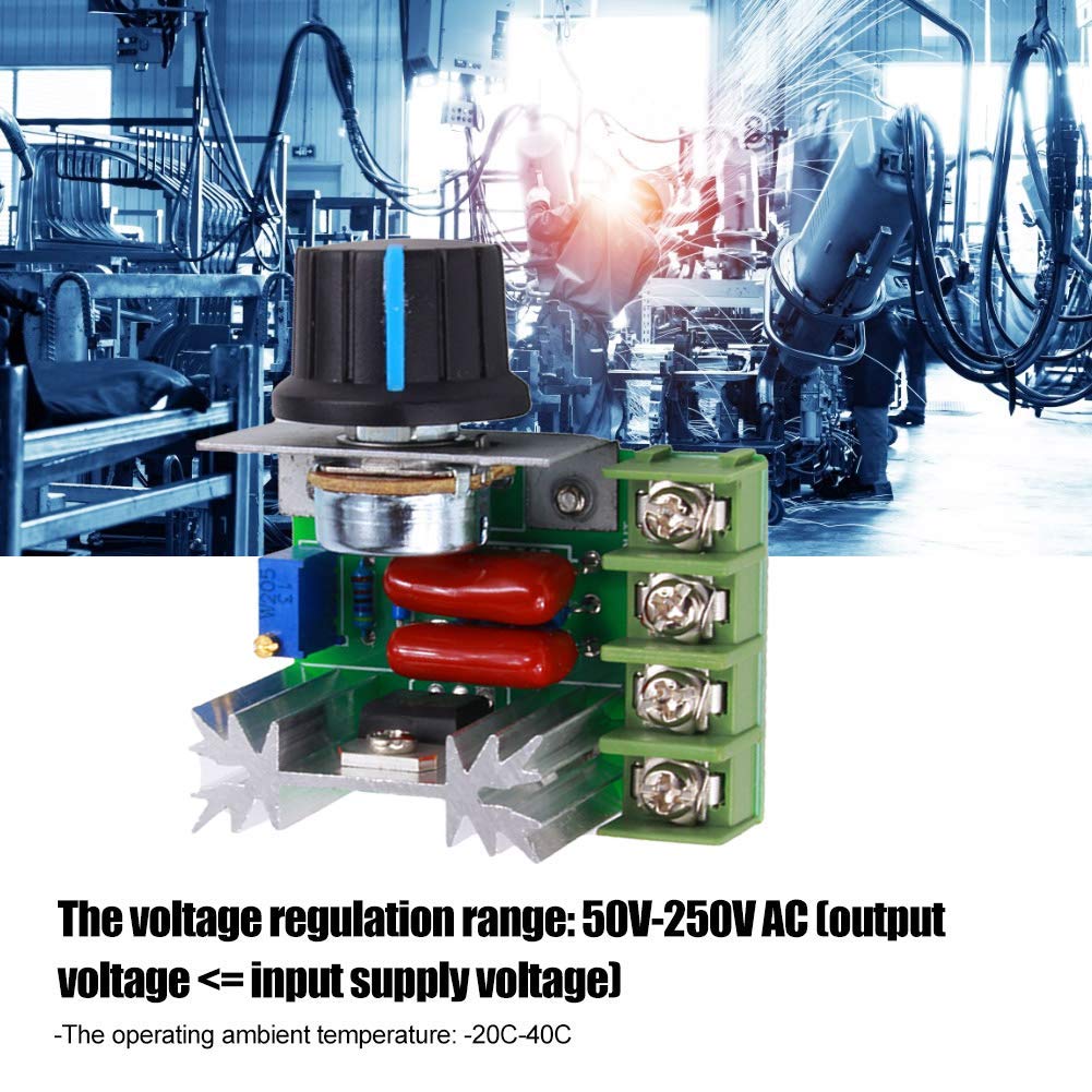 Yosoo PWM AC Motor Speed Control Controller 2000W Adjustable Voltage Regulator 50-220V 25A LED ...