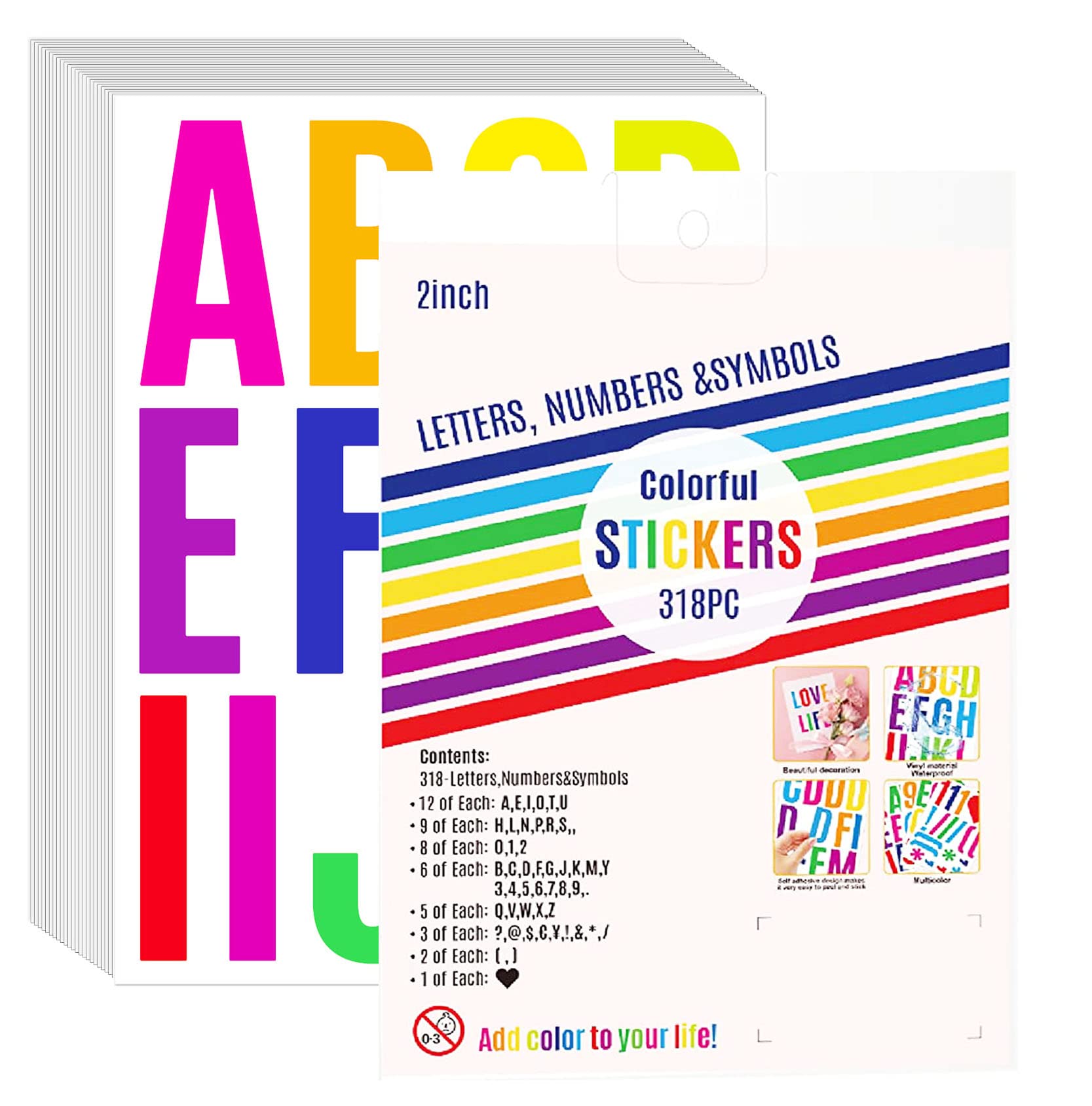 Mua 24 Sheets Large Letter Stickers,318PCS Self Adhesive Letters Stick ...