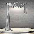 Amazon.com: DONREN Grey Window Scarf for Background - Luxury Soft Sheer ...