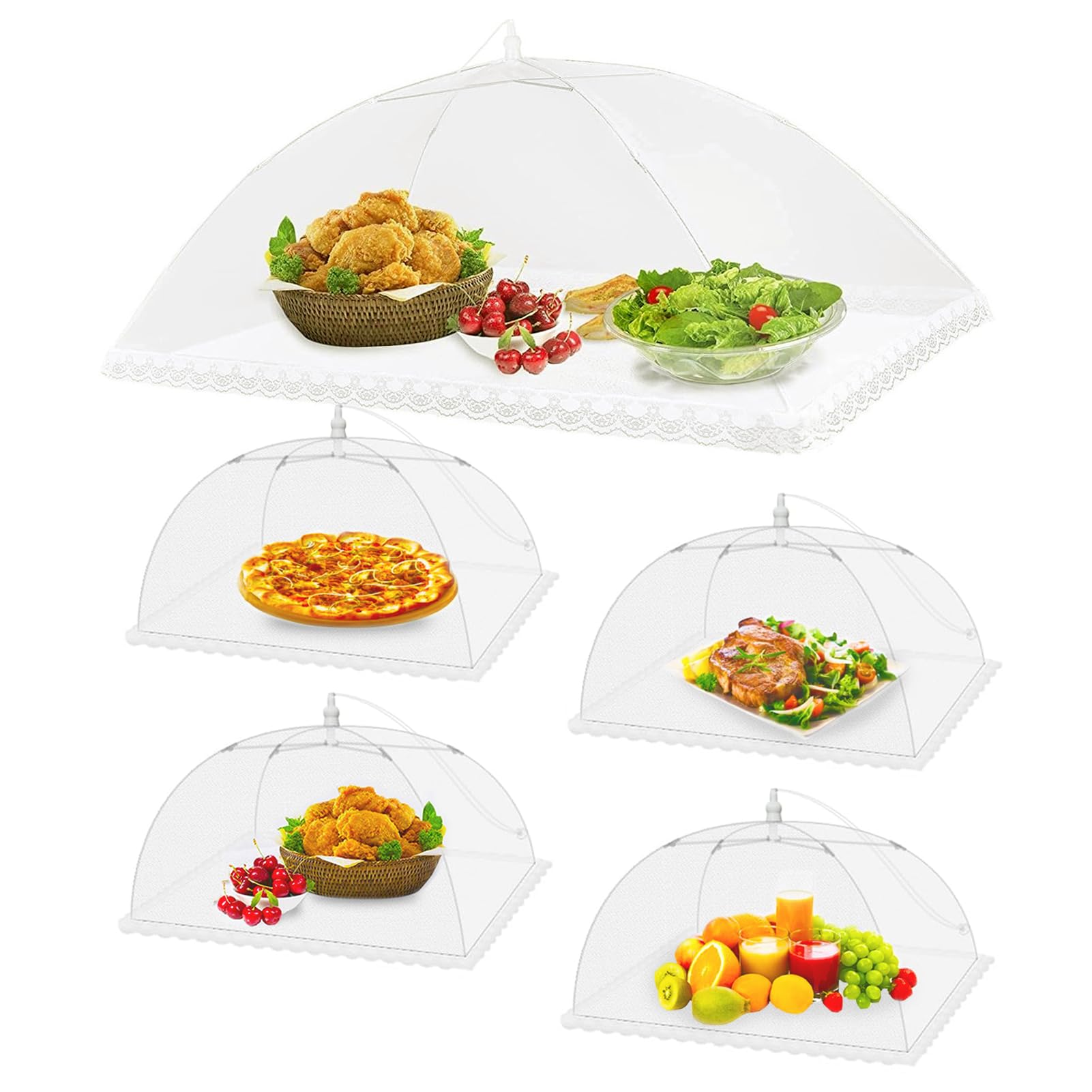 5 Pack Food Tents Food Covers for Outdoors Mesh:1 Extra Large 40x24 ...