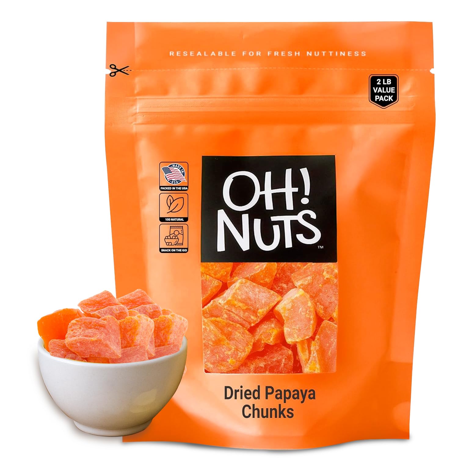 Mua Oh! Nuts Dried Papaya Chunks - 2 lb - Dried Fruit Chunks - Less ...