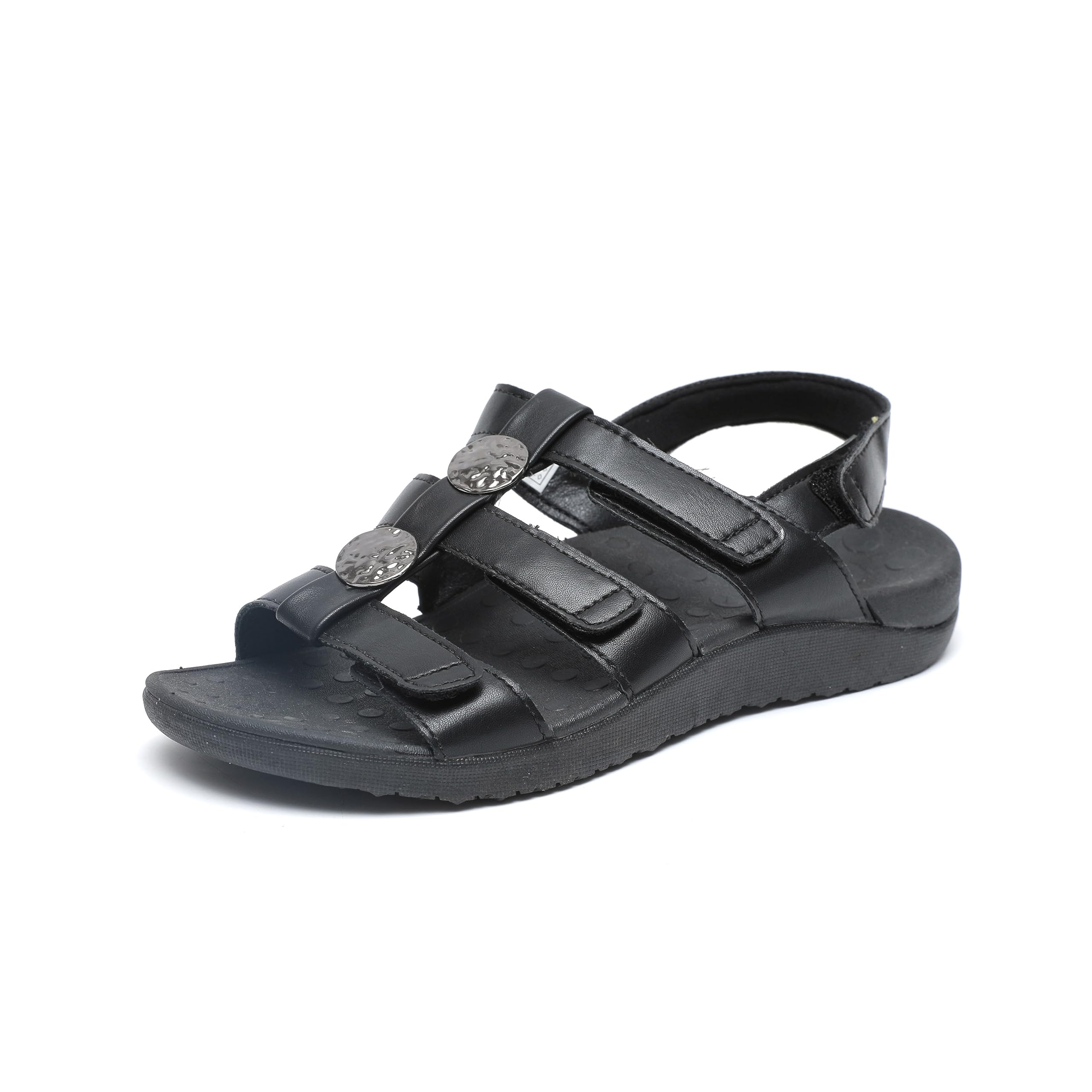 Medical SOLES Classy 3 Strap Orthotic Women's Sandals - Black, 9 M
