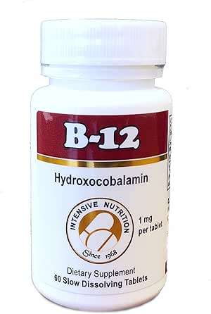 Amazon.com: Vitamin B12 as Hydroxocobalamin 1mg Slow Dissolving Tablets ...