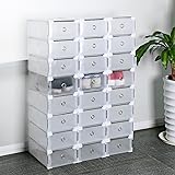 Shoe Rack Organiser 9 Plastic Drawer Shoe Storage Box Clear Stackable ...