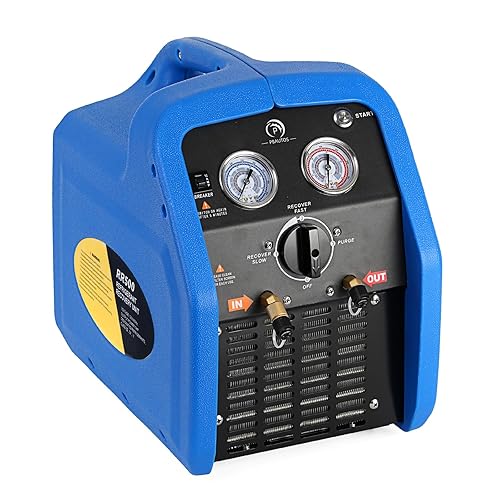 P PBAUTOS 1HP R1234YF R32 Refrigerant Recovery Machine, Oil-Less Dual ...