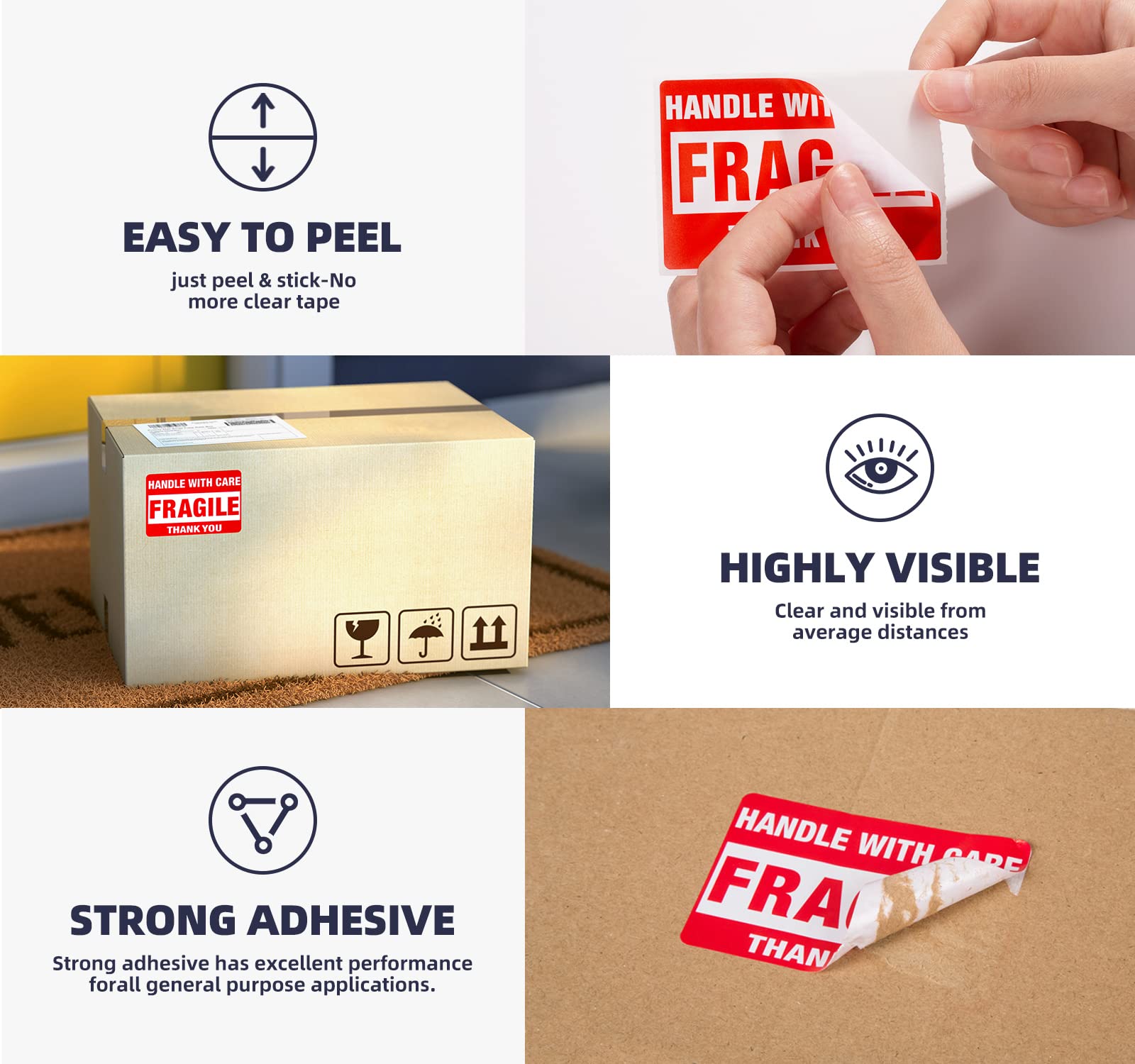 Mua LuckyGuard 3 x 2 Inch Handle with Care 500 Fragile Stickers for ...