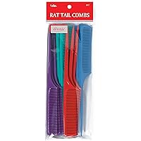 Amazon.com : Annie- Color Rat Tail Combs - Salon Style Assorted - (12 ...