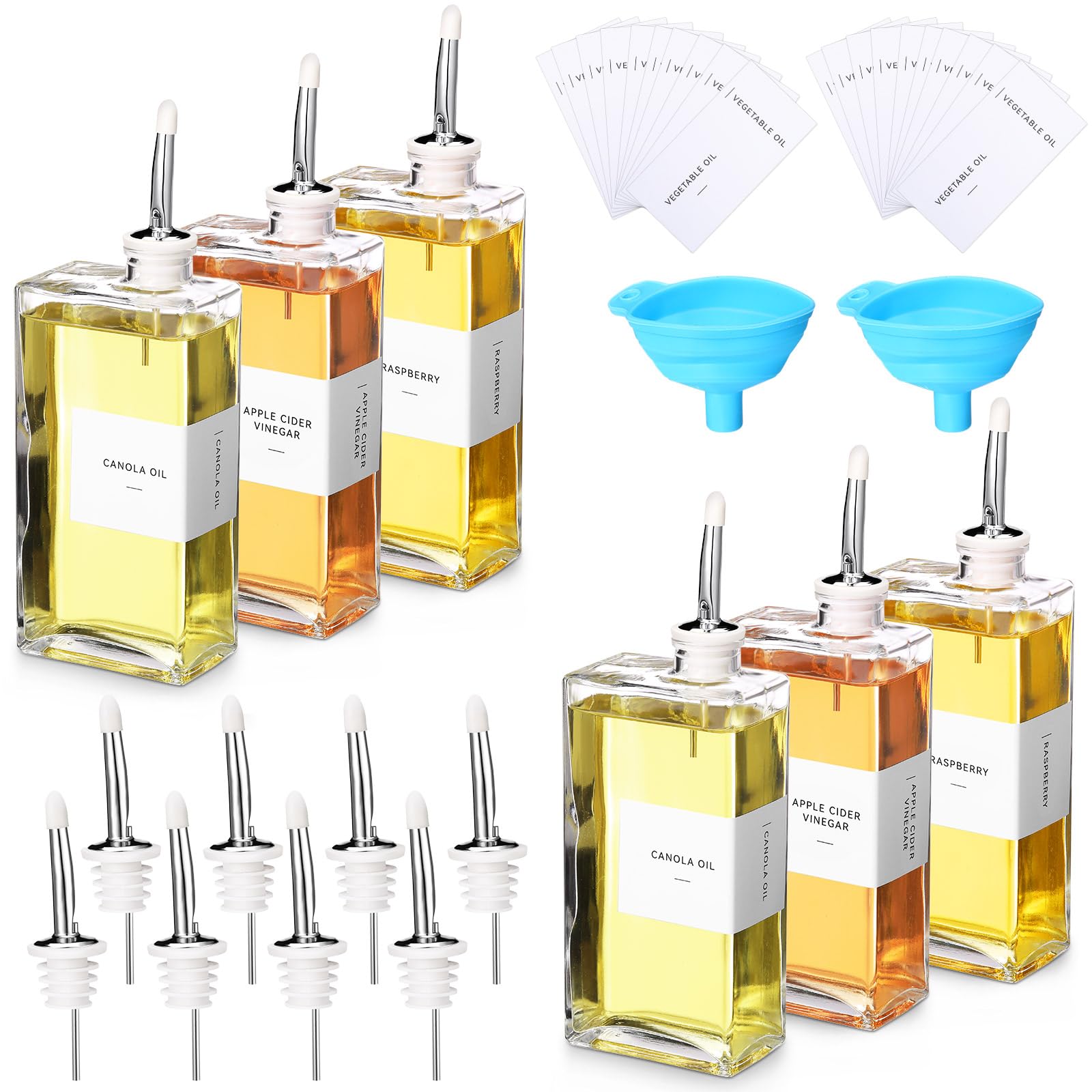 Reallnaive 6 Sets Olive Oil Dispenser Bottles for Kitchen with Nozzles ...