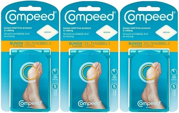 THREE PACKS of Compeed Bunion Plasters x5 - Medium: Amazon.co.uk ...