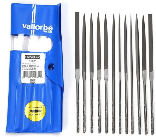 VALLORBE LA2483 GLARDON Swiss Made Needle Files 12 Set Cut 2/160mm ...