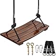 Amazon.com: PELLOR Wood Swing Seat, Carbonized Hanging Wood Tree Swing 16.9 x7.9 x0.5 in for ...