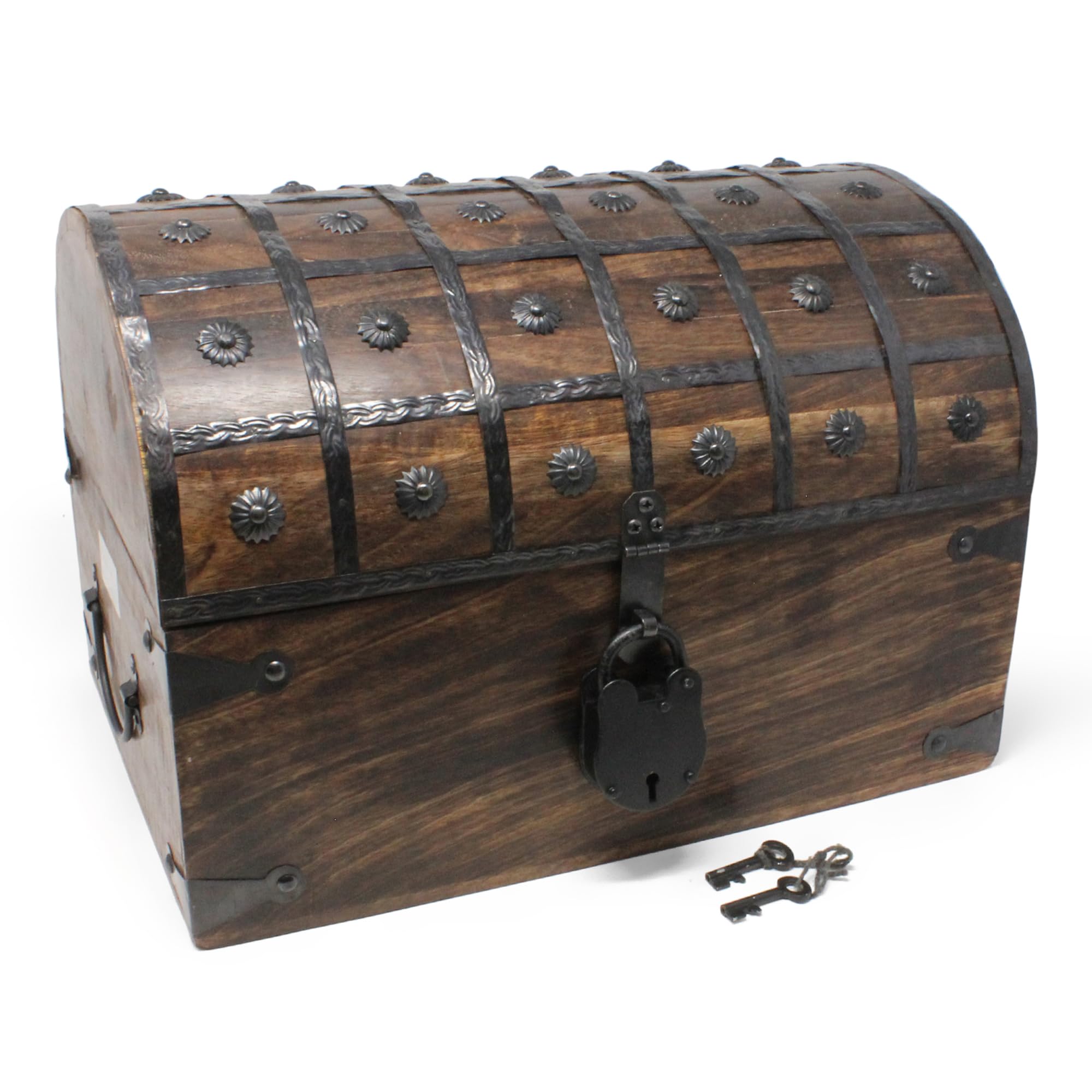 Nautical Cove Pirate Treasure Chest with Iron Lock and Skeleton Key ...