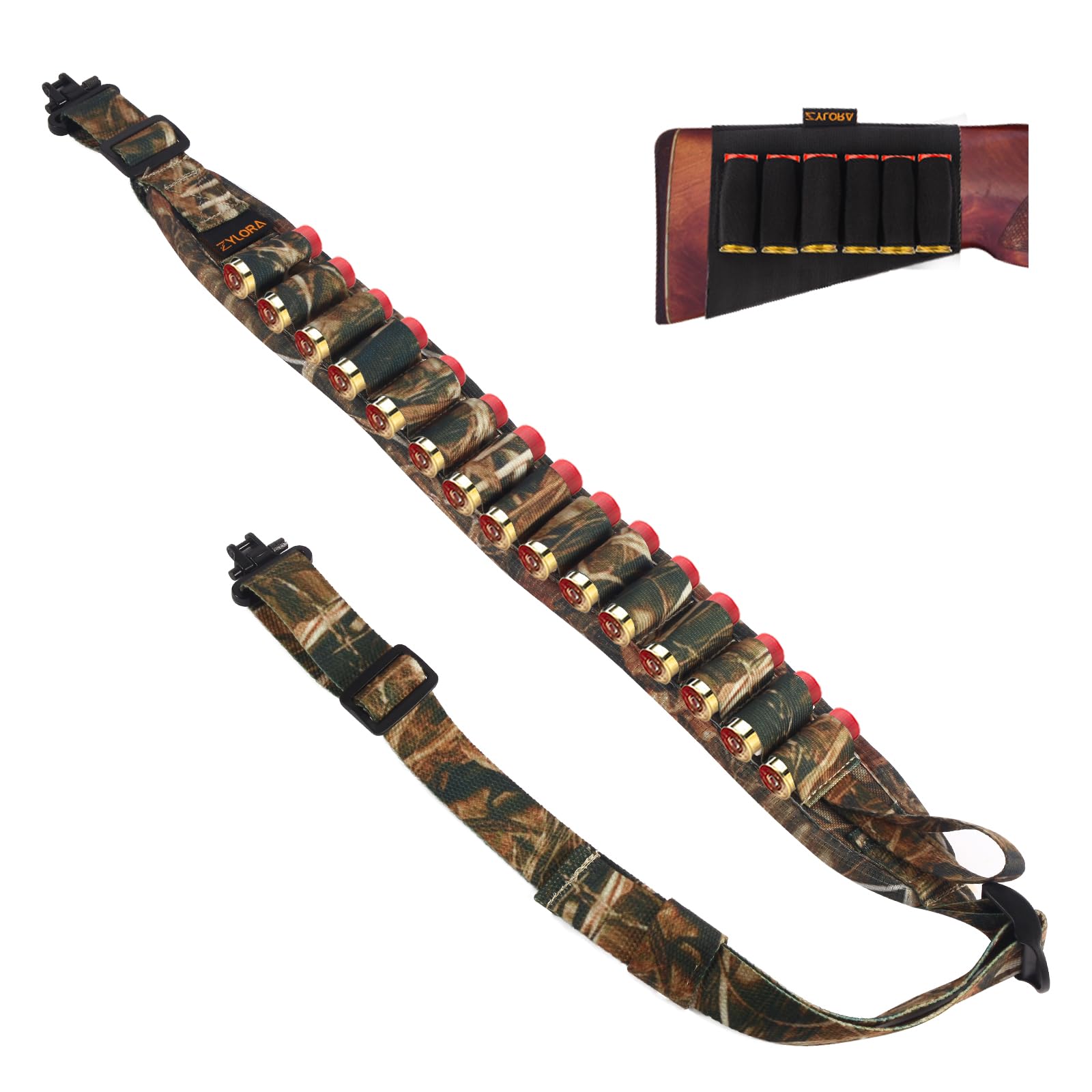Zylora Sling with Shell Holder for 12ga-20ga Shotguns, Gun Sling for ...