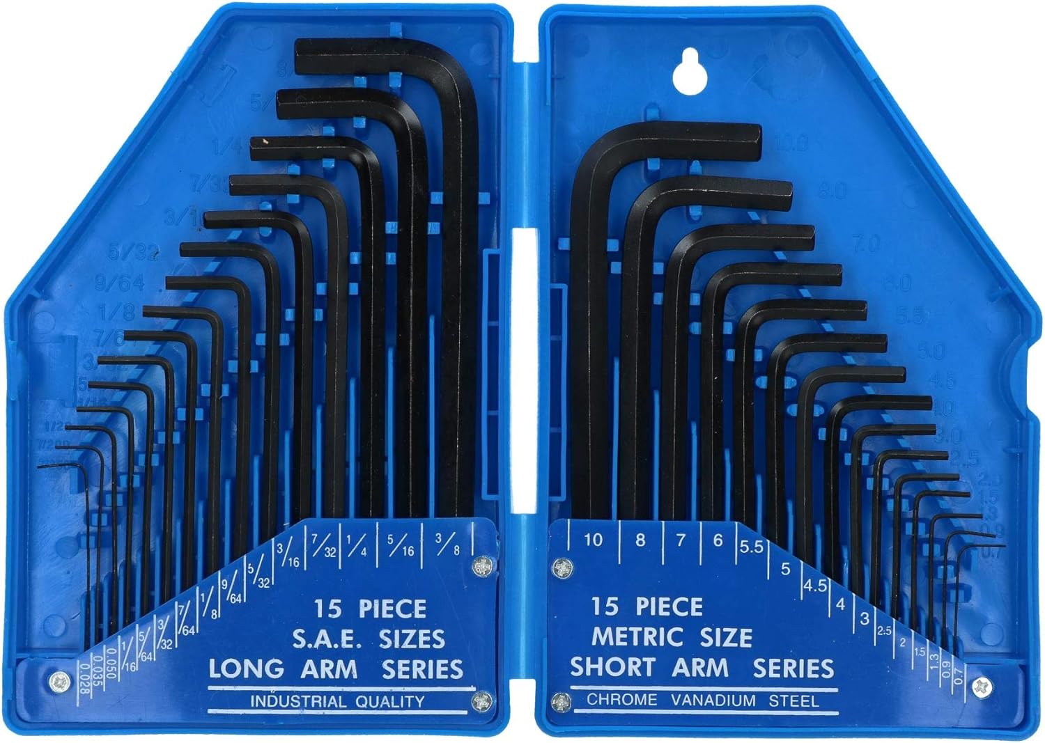 30pc Metric and Imperial AF SAE Allen Hex Keys 0.7mm - 10mm / 0.028-3/8 - - Amazon.com