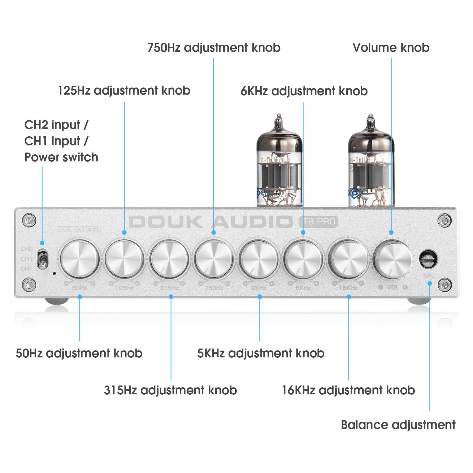 Mua Douk Audio HiFi Vacuum Tube 7-Band EQ Preamp Equalizer XLR Pre ...