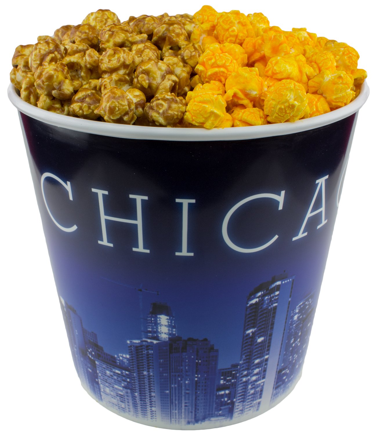 Signature Popcorn - Gourmet 1-Gallon Blue Chicago Skyline Reusable ...