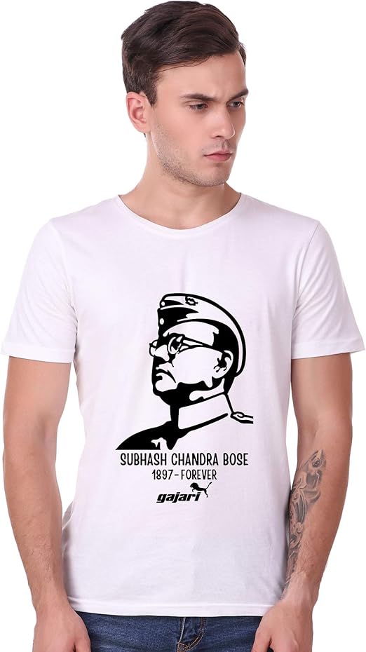 Buy GAJARI Subhash Chandra Bose T-Shirt for Men, Soft Most Comfortable ...