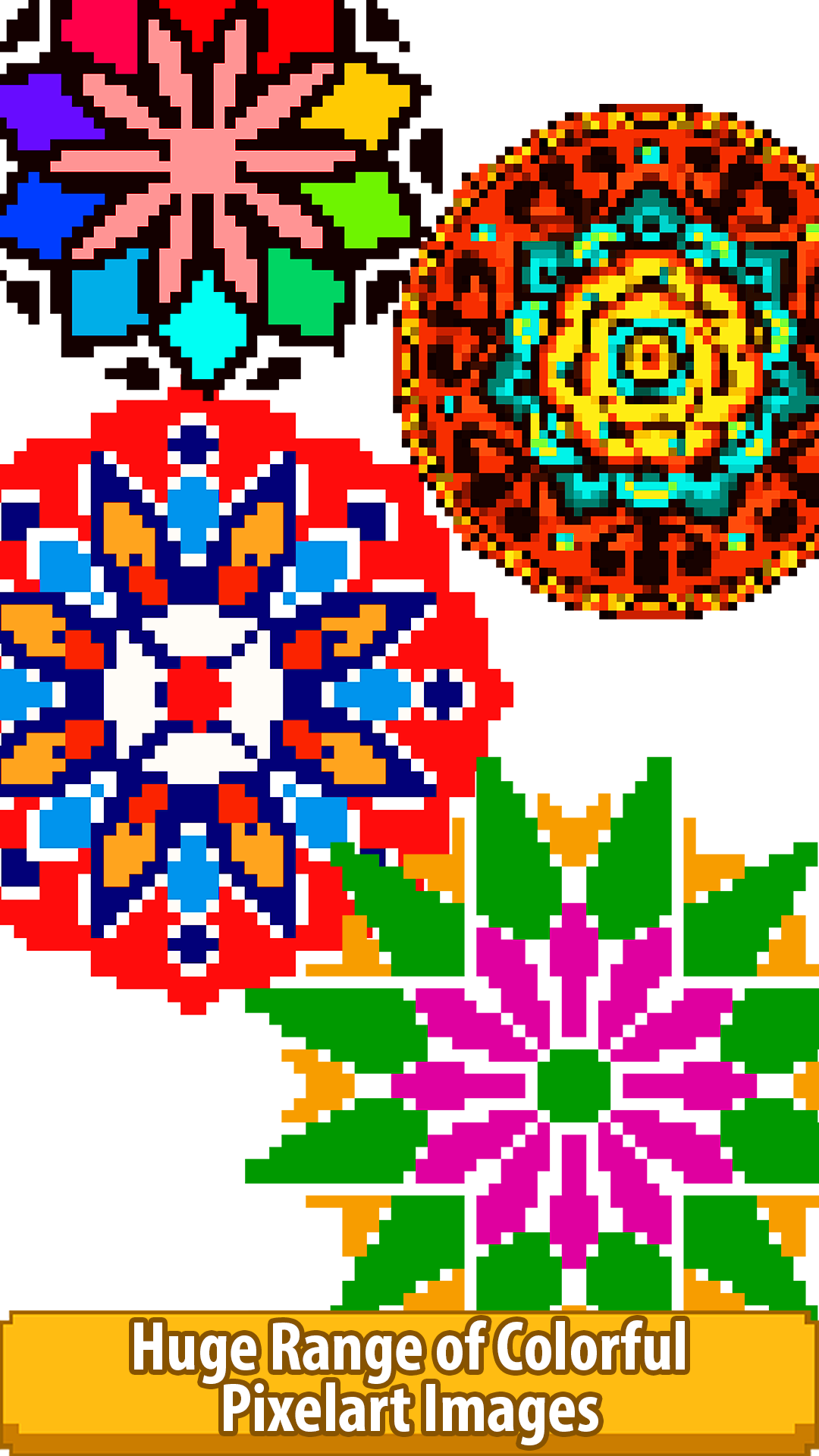 Mandala Pixel Art - Paint by Number, Sandbox Coloring Book Pages:Amazon ...
