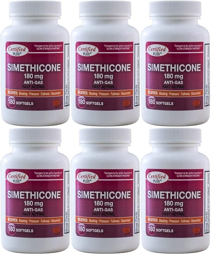 Amazon.com: Simethicone 180 mg 1080 Softgels Anti-Gas Generic for ...