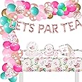 Amazon.com: 196 Pcs Let's Par Tea Party Decorations, Tea Time Balloons ...