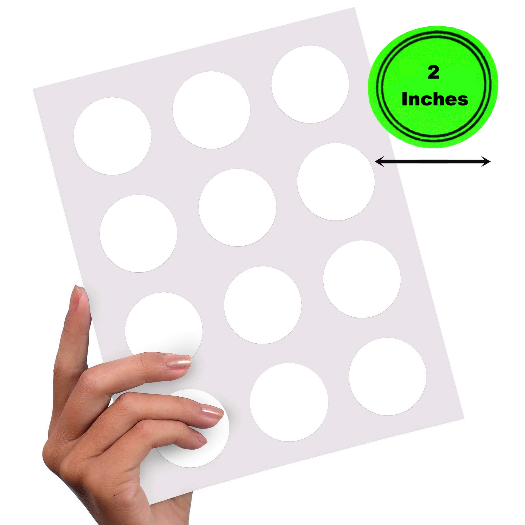 Buy 180 Labels, 2 Inch Round Labels Printable Labels (15 Sheets of 12 ...