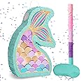 Amazon.com: Mermaid Tail Pinata - Mermaid Pinata with Blindfold and Bat ...