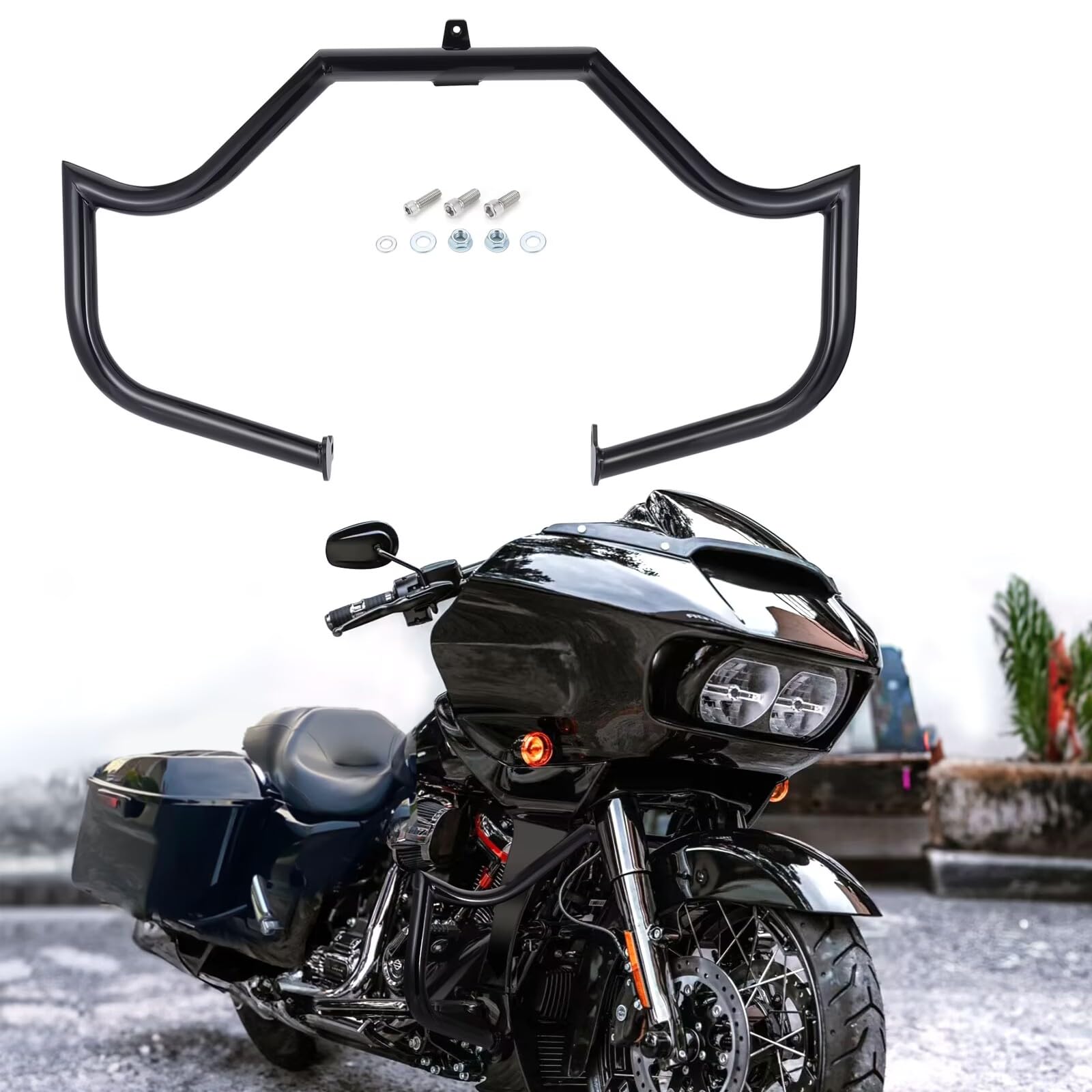 Kiawnia Mustache Black Crash Bar Engine Guard Highway Bar for Ultimate ...