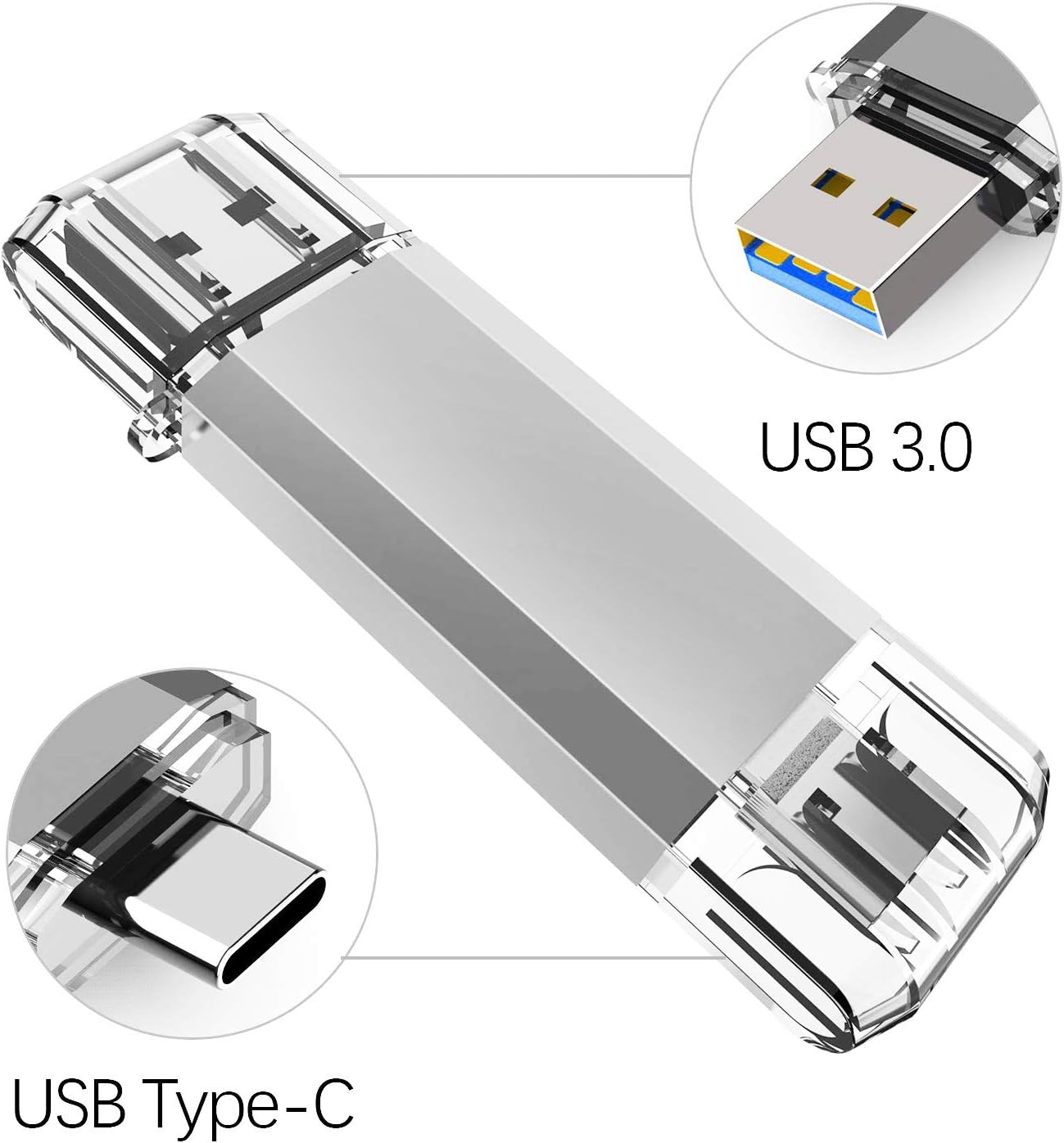 USB C Memory Stick 64GB USB 3.0 Type C Dual OTG Flash Drive Thumb Drive ...