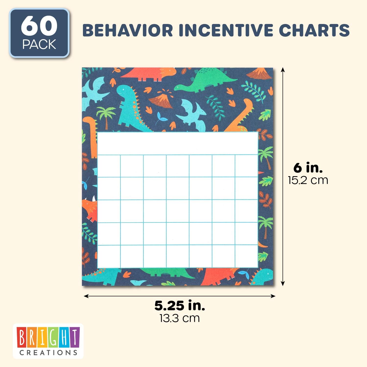 Dinosaur Theme 60-Pack Behavior Incentive and Motivation Chart Cards ...