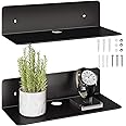 Amazon.com: Dr.DJ Floating Shelves Metal Wall Mounted Set of 2 Black ...