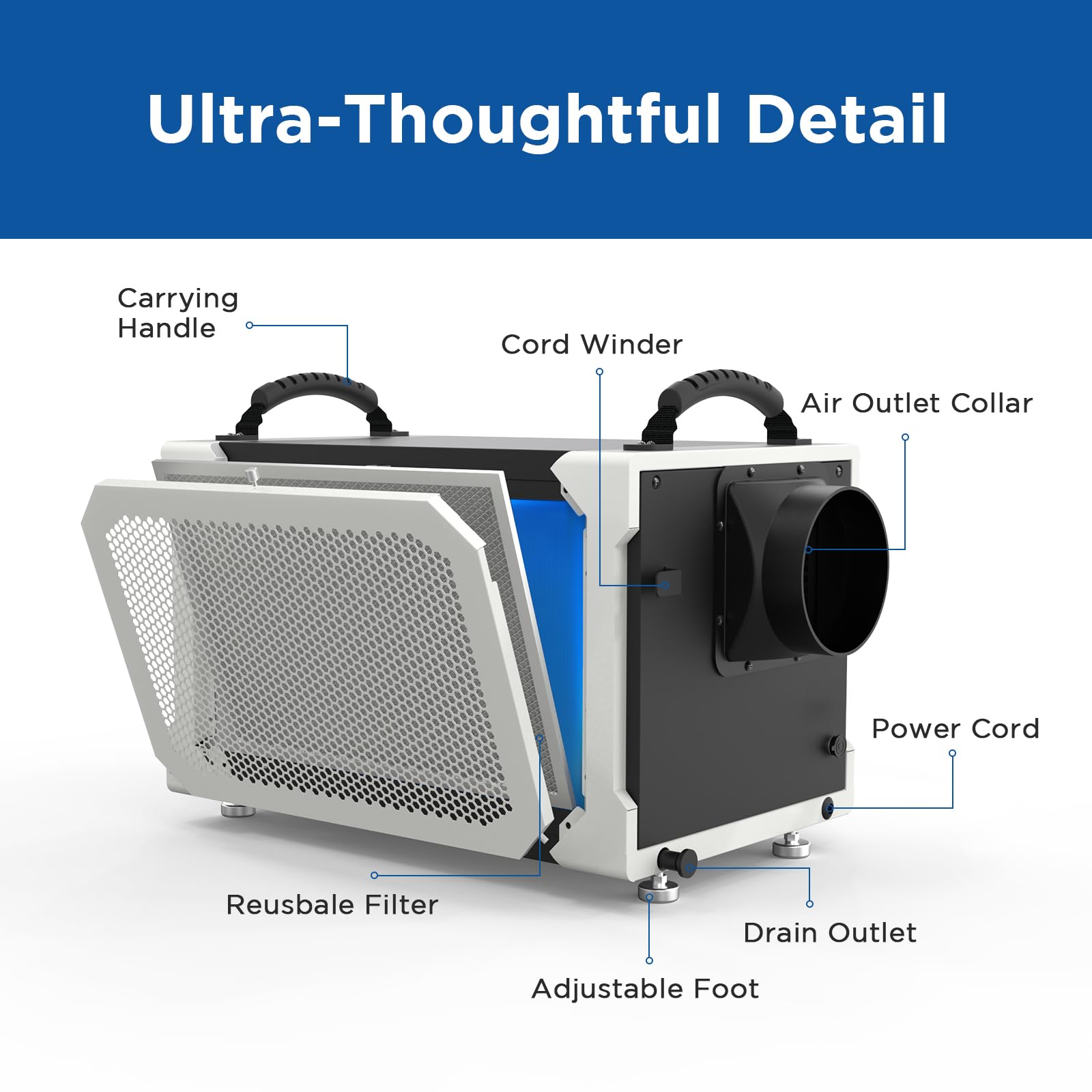 Mua 145 Pint Commercial Dehumidifier with Drain Hose for Crawl Spaces ...