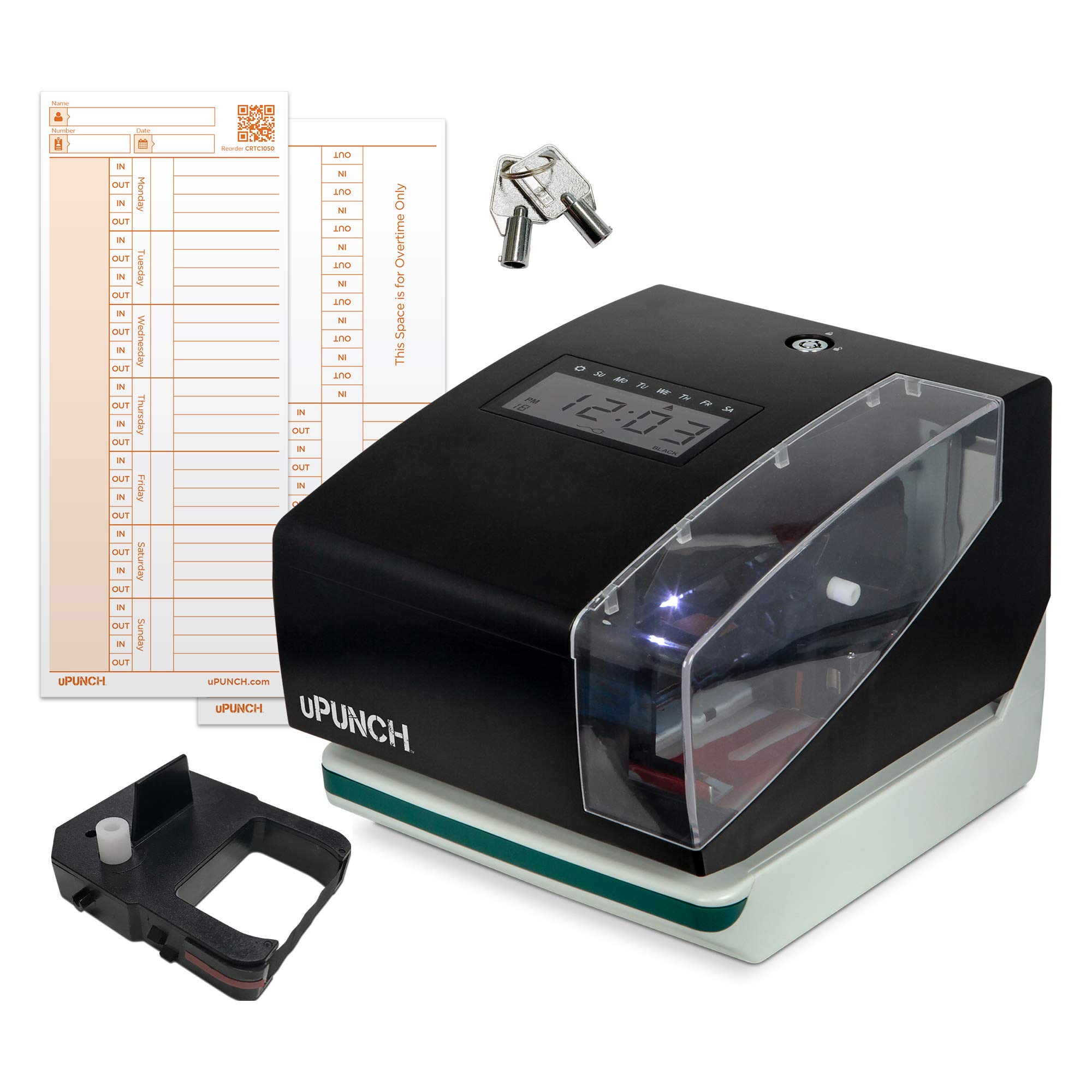 uPunch CR1000 Digital Time Clock and Date Stamp for Small Business ...