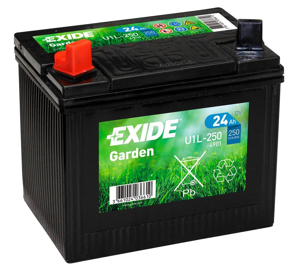 Exide U1L-250 Lawn Mower Battery 12V 24Ah 4901: Amazon.co.uk: Car ...