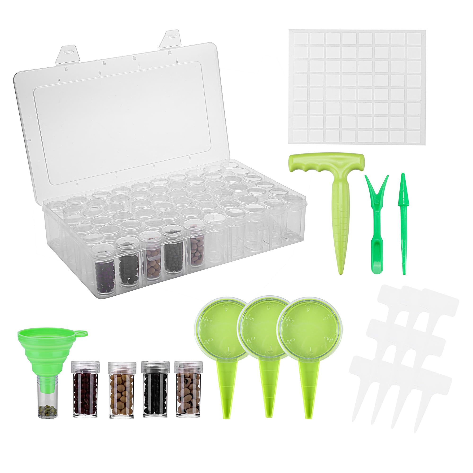60 Slots Diamond Seed Storage Organizer Box with Label Sticker Sowing ...