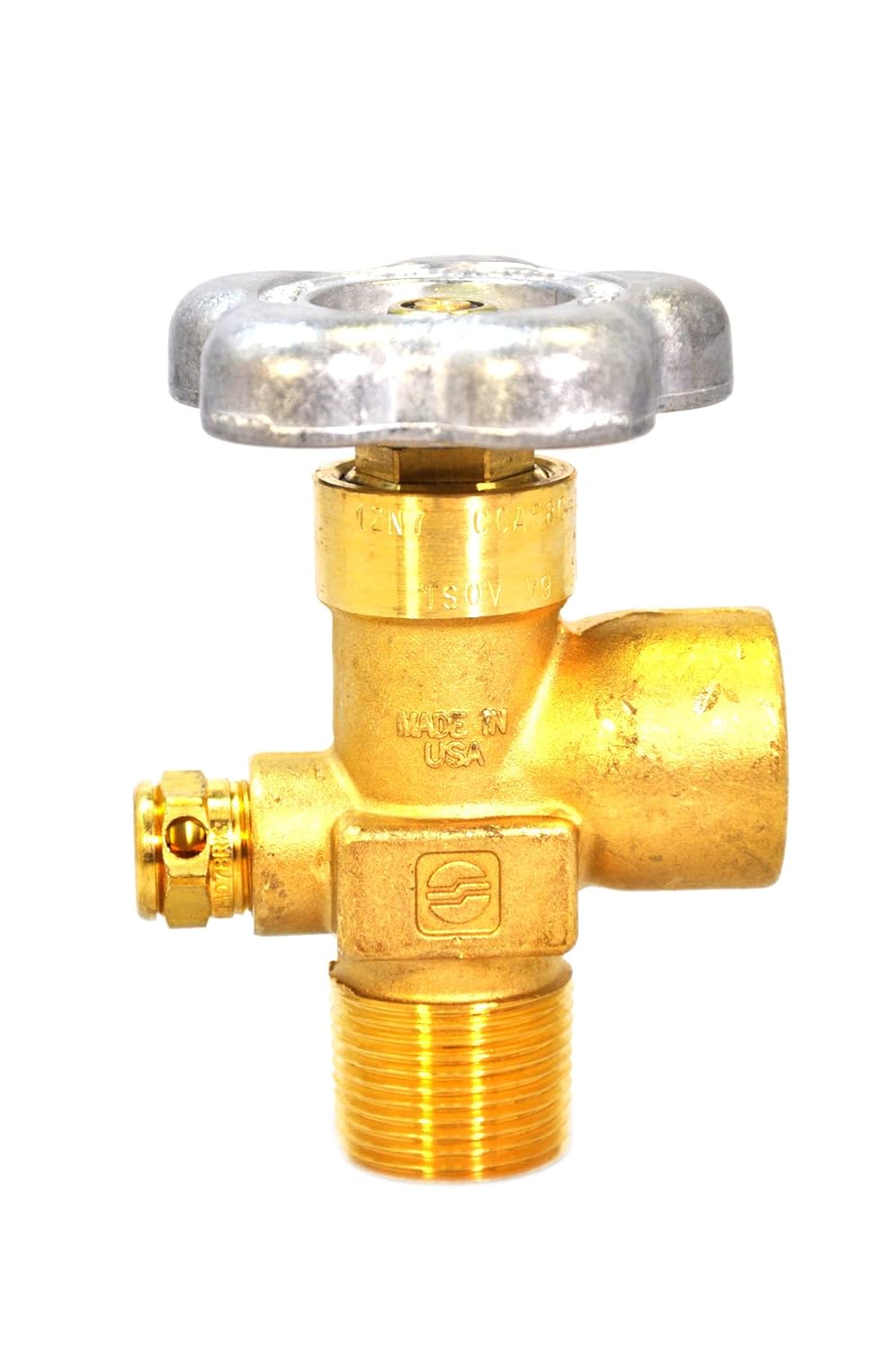 Sherwood Global Cylinder Valve | CGA580 Outlet | Tapered Thread | Brass Material | Inert Gas ...