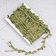 Amazon.com: 66 Feet Burlap Leaf Ribbon with Artificial Vine Green ...